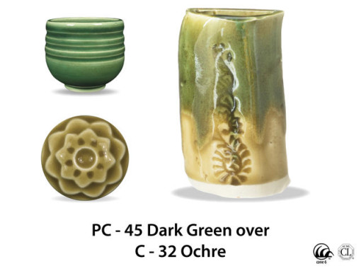 PC-45 Dark Green over C-32 Ochre | AMACO Brent