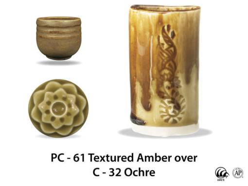 PC-61 Textured Amber over C-32 Ochre | AMACO Brent