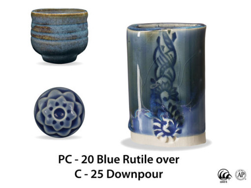 PC-20 Blue Rutile over C-25 Downpour | AMACO Brent