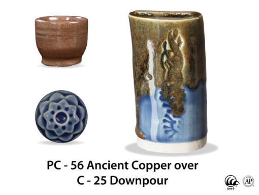 PC-56 Ancient Copper over C-25 Downpour | AMACO Brent