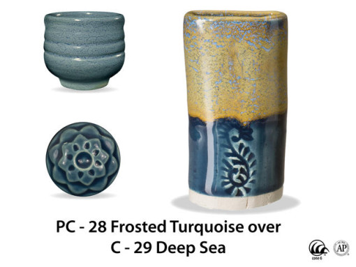 PC-28 Frosted Turquoise over C-29 Deep Sea | AMACO Brent