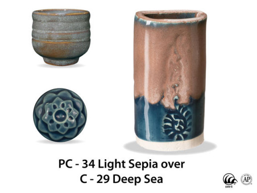 PC-34 Light Sepia over C-29 Deep Sea | AMACO Brent