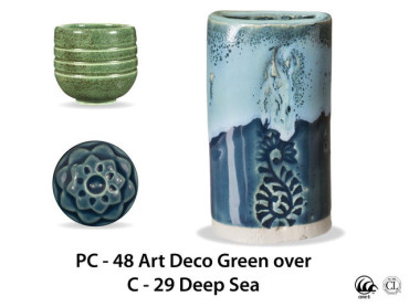 PC-48 Art Deco Green over C-29 Deep Sea | AMACO Brent