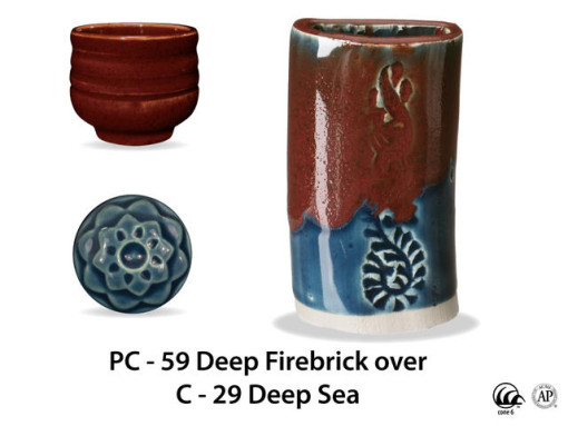 PC-59 Deep Firebrick over C-29 Deep Sea | AMACO Brent