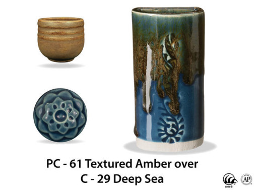 PC-61 Textured Amber over C-29 Deep Sea | AMACO Brent