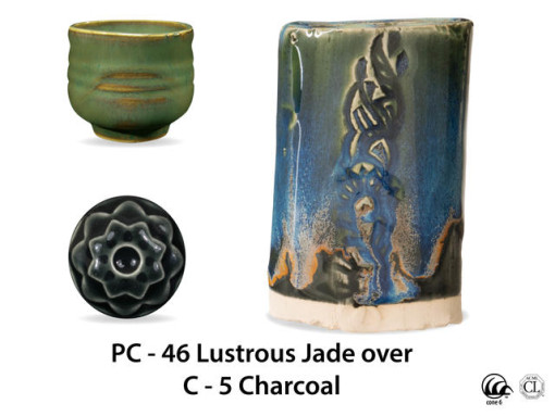 PC-46 Lustrous Jade over C-5 Charcoal | AMACO Brent