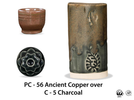 PC-56 Ancient Copper over C-5 Charcoal | AMACO Brent