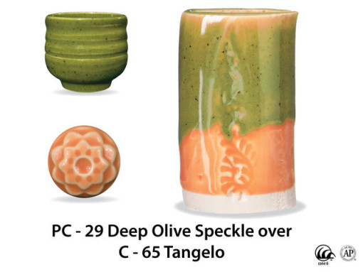 PC-29 Deep Olive Speckle over C-65 Tangelo | AMACO Brent