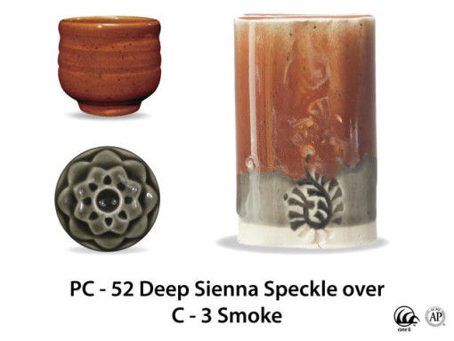 PC-52 Deep Sienna Speckle over C-3 Smoke | AMACO Brent