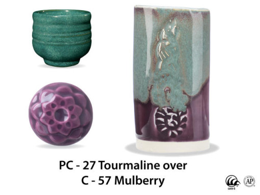 PC-27 Tourmaline over C-57 Mulberry | AMACO Brent