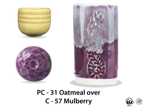 PC-31 Oatmeal over C-57 Mulberry | AMACO Brent