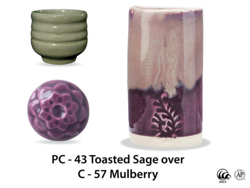 PC-43 Toasted Sage over C-57 Mulberry | AMACO Brent