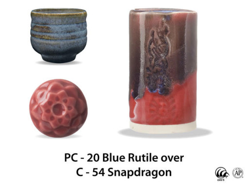 PC-20 Blue Rutile over C-54 Snapdragon | AMACO Brent