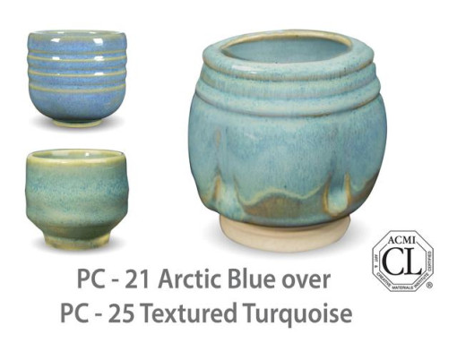 PC-21 Arctic Blue over PC-25 Textured Turquoise | AMACO Brent