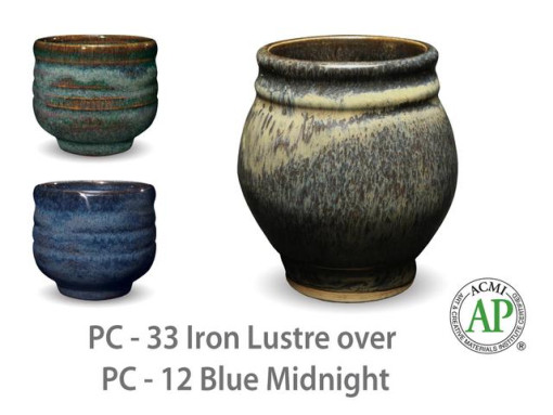 PC-33 Iron Lustre over PC-12 Blue Midnight | AMACO Brent