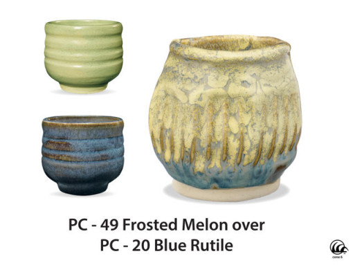 PC-49 Frosted Melon over PC-20 Blue Rutile | AMACO Brent