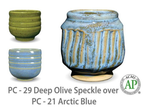 PC-29 Deep Olive Speckle over PC-21 Arctic Blue | AMACO Brent