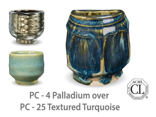 PC-04 Palladium over PC-25 Textured Turquoise | AMACO Brent
