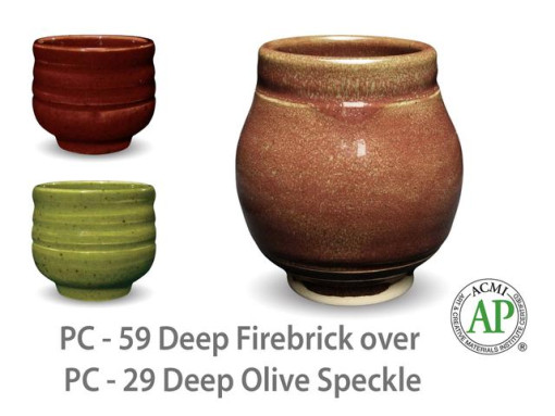 PC-59 Deep Firebrick over PC-29 Deep Olive Speckle | AMACO Brent