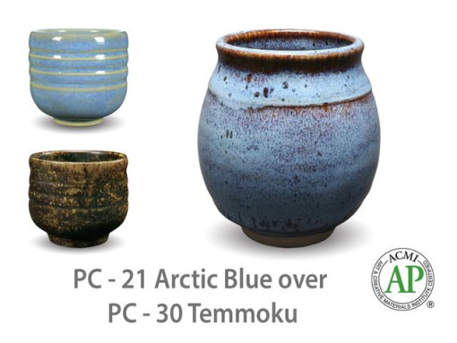 PC-21 Arctic Blue over PC-30 Temmoku | AMACO Brent