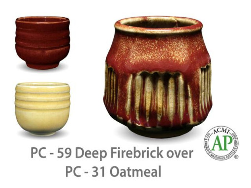 PC-59 Deep Firebrick over PC-31 Oatmeal | AMACO Brent