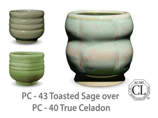 PC-43 Toasted Sage over PC-40 True Celadon | AMACO Brent