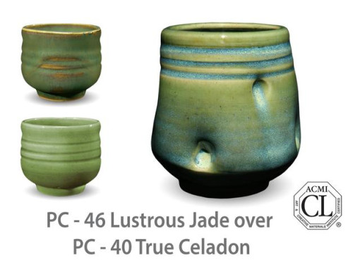 PC-46 Lustrous Jade over PC-40 True Celadon | AMACO Brent