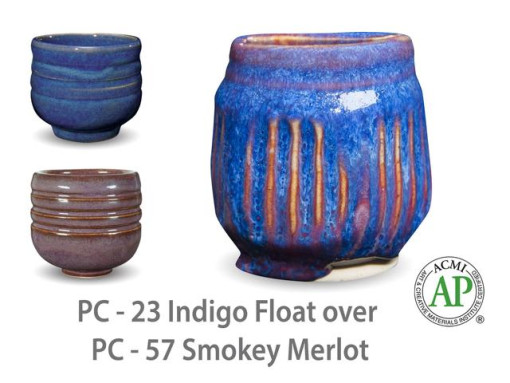 PC-23 Indigo Float over PC-57 Smokey Merlot | AMACO Brent
