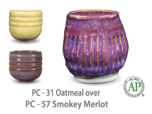PC-31 Oatmeal over PC-57 Smokey Merlot | AMACO Brent