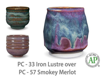 PC-33 Iron Lustre over PC-57 Smokey Merlot | AMACO Brent