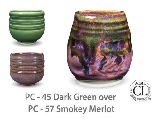 PC-45 Dark Green over PC-57 Smokey Merlot | AMACO Brent