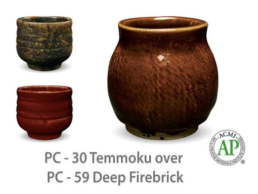 PC-30 Temmoku over PC-59 Deep Firebrick | AMACO Brent