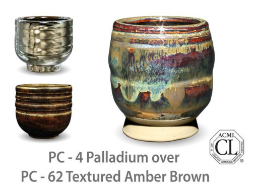 PC-04 Palladium over PC-62 Textured Amber Brown | AMACO Brent