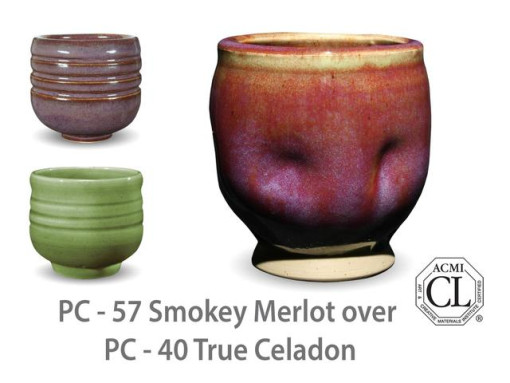 PC-57 Smokey Merlot over PC-40 True Celadon | AMACO Brent