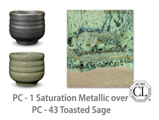 PC-01 Saturation Metallic over PC-43 Toasted Sage | AMACO Brent
