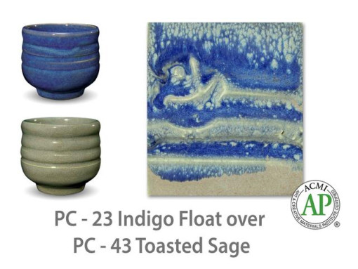 PC-23 Indigo Float over PC-43 Toasted Sage | AMACO Brent