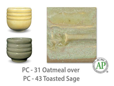 PC-31 Oatmeal over PC-43 Toasted Sage | AMACO Brent