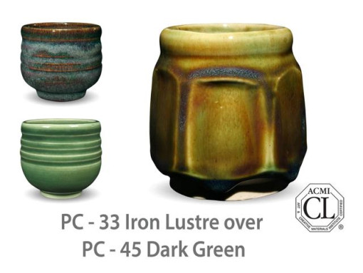 PC-33 Iron Lustre over PC-45 Dark Green | AMACO Brent