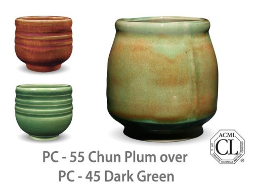 PC-55 Chun Plum over PC-45 Dark Green | AMACO Brent