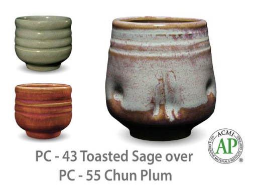 PC-43 Toasted Sage over PC-55 Chun Plum | AMACO Brent