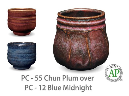 PC-55 Chun Plum over PC-12 Blue Midnight | AMACO Brent