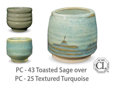 PC-43 Toasted Sage over PC-25 Textured Turquoise | AMACO Brent