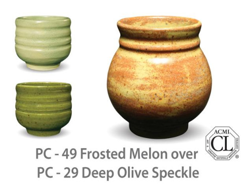 PC-49 Frosted Melon over PC-29 Deep Olive Speckle | AMACO Brent