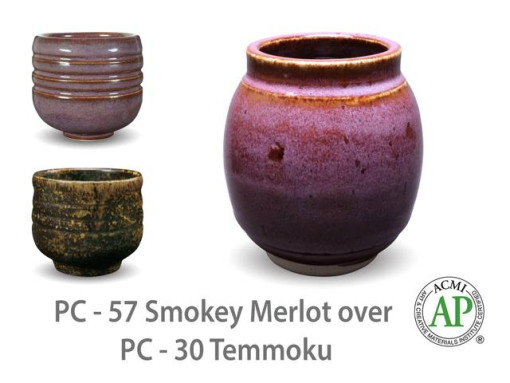 PC-57 Smokey Merlot over PC-30 Temmoku | AMACO Brent