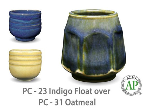 PC-23 Indigo Float over PC-31 Oatmeal | AMACO Brent