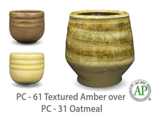 PC-61 Textured Amber over PC-31 Oatmeal | AMACO Brent