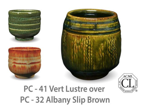 PC-41 Vert Lustre over PC-32 Albany Slip Brown | AMACO Brent