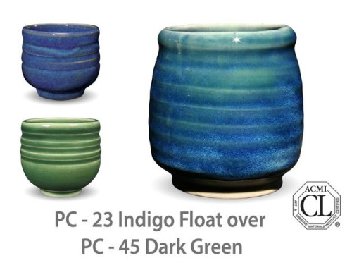 PC-23 Indigo Float over PC-45 Dark Green | AMACO Brent