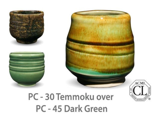 PC-30 Temmoku over PC-45 Dark Green | AMACO Brent