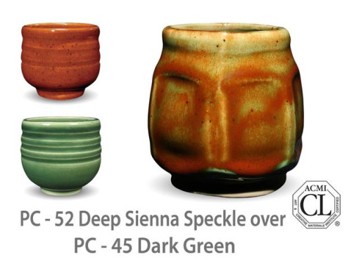 PC-52 Deep Sienna Speckle over PC-45 Dark Green | AMACO Brent